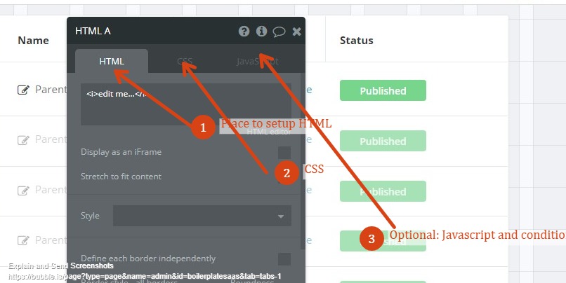 HTML, CSS and JavaScript block section - Idea - Bubble Forum