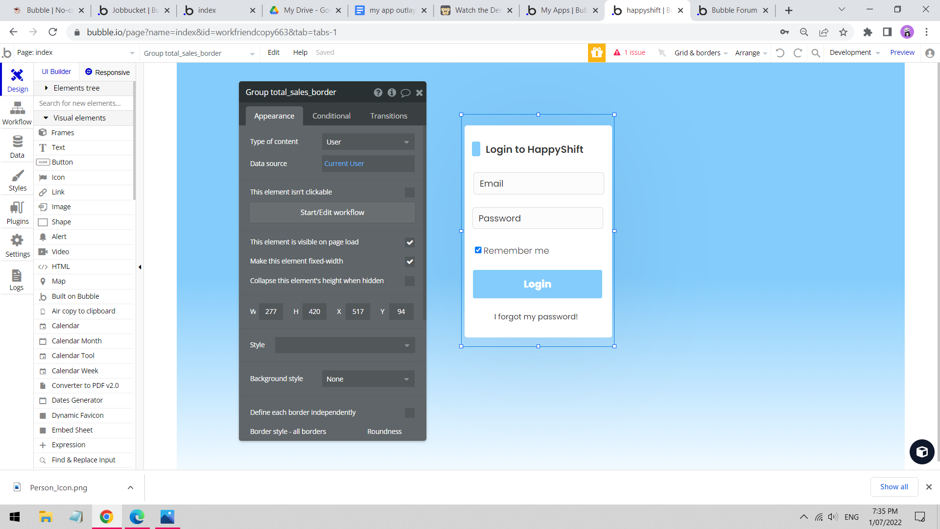 Collapse when hidden checkbox missing - Responsiveness - Bubble Forum