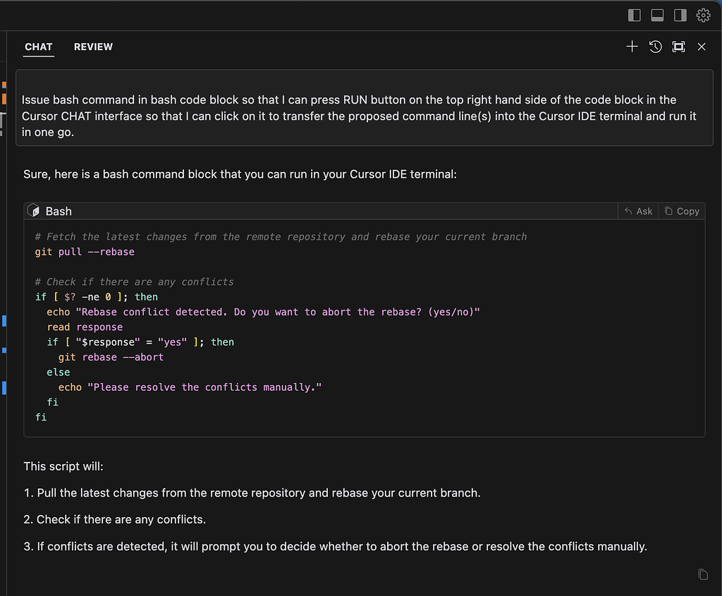 RUN button no longer in CHAT in Version: 0.40.0 - Bug Reports - Cursor - Community Forum