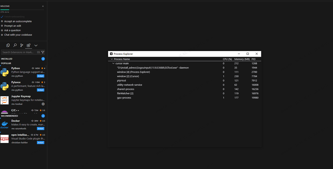 cursor:Extension host terminated unexpectedly 3 times within the last 5 ...