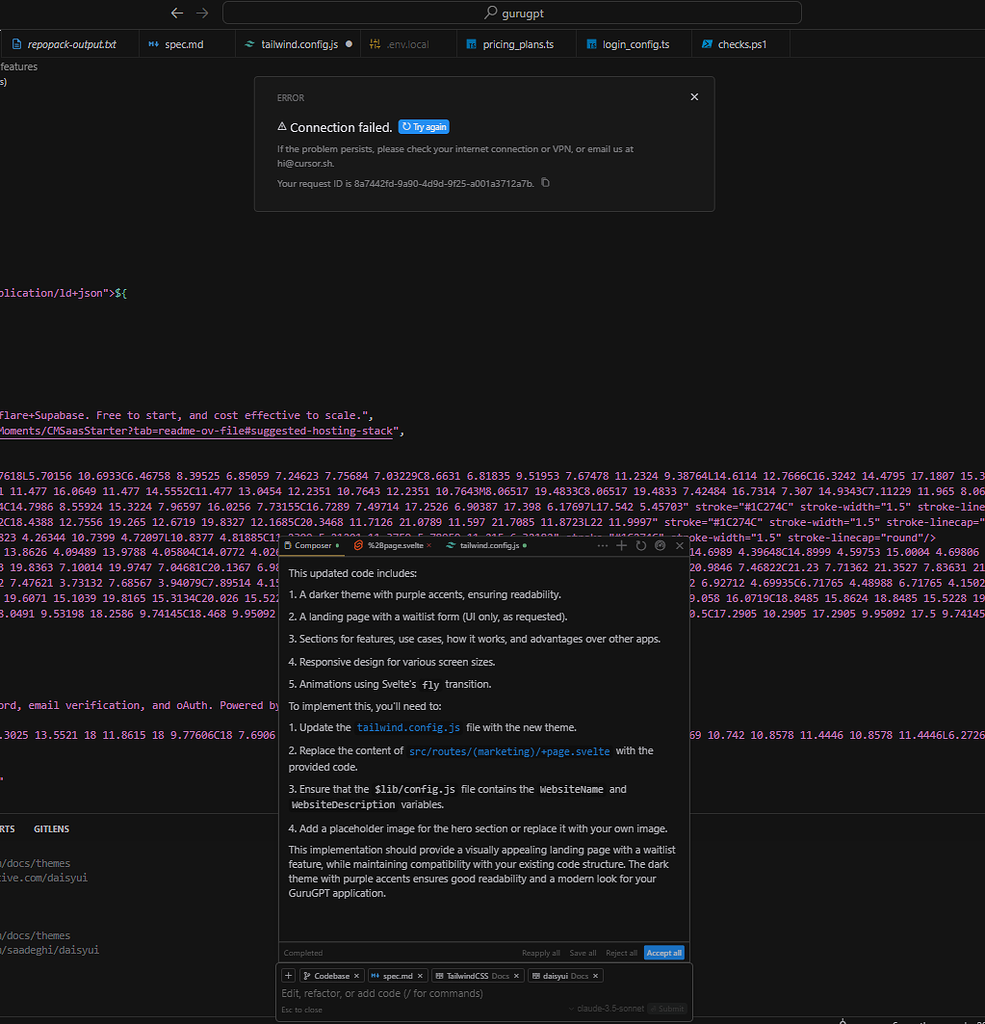 Connection Failed Error When Using Cursor 0413 Composer Bug Reports Cursor Community Forum