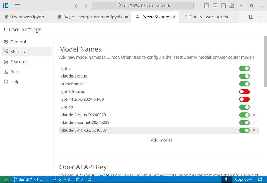 In Cursor settings models jump around after toggling their status - Discussions - Cursor ...