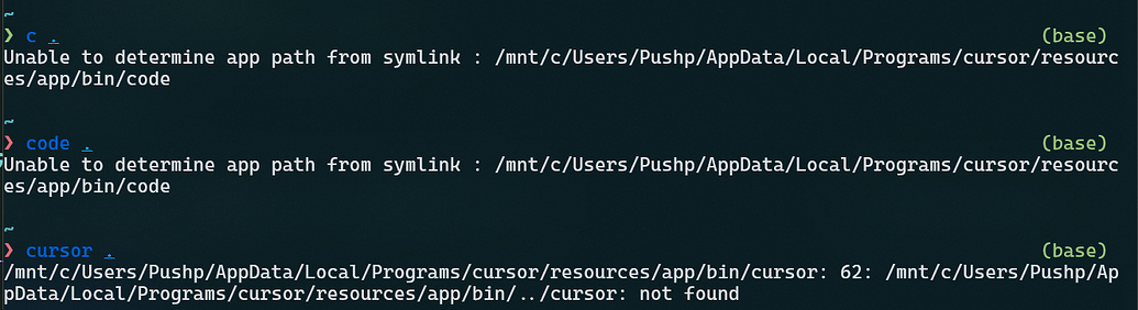 Can not using "code" or "cursor" command to open folder - Bug Reports ...