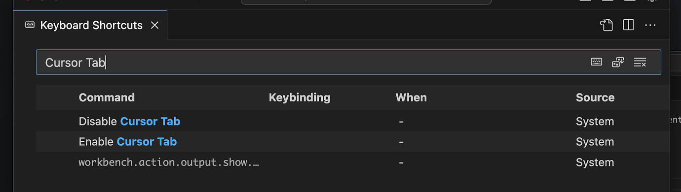 How to add keybinding to toggle cursor tab? - Discussions - Cursor ...