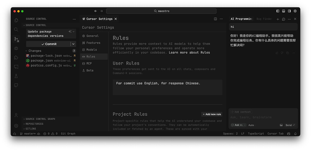 How to change "generate commit message" language? - Feature Requests - Cursor - Community Forum