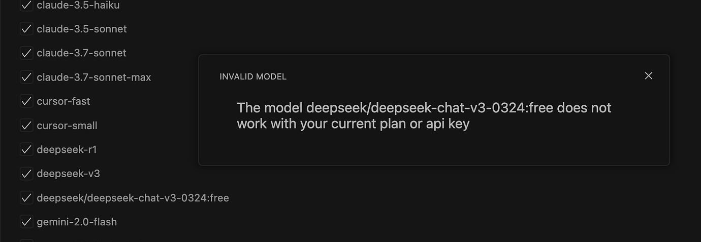 Can't add deepseek/deepseek-chat-v3-0324:free OpenRouter model - Bug Reports - Cursor ...