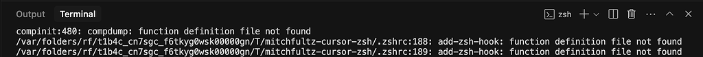 Zsh Missing Function Definitions in Cursor's Integrated Terminal on macOS - Bug Reports - Cursor ...