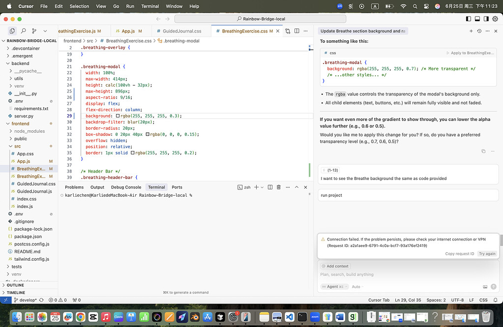 Connection failed. If the problem persists, please check your internet ...