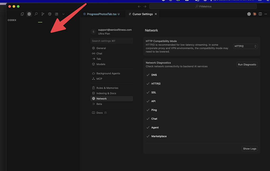 Codex not loading on latest Cursor version (1.6.27) - Bug Reports ...