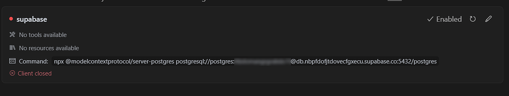 Mcp server for supabase - How To - Cursor - Community Forum