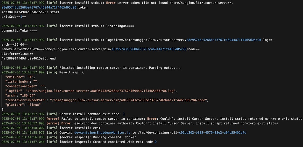 Dev container connection error - Bug Reports - Cursor - Community Forum
