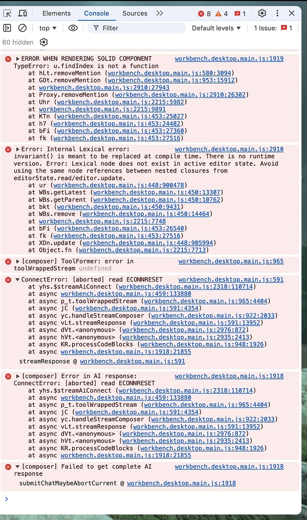 Connection failed for the latest version - Bug Reports - Cursor ...