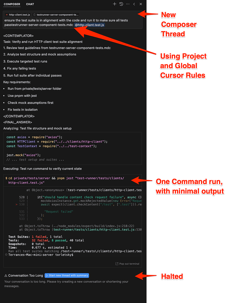 Your conversation is too long - after single Terminal prompt - Bug Reports - Cursor - Community ...