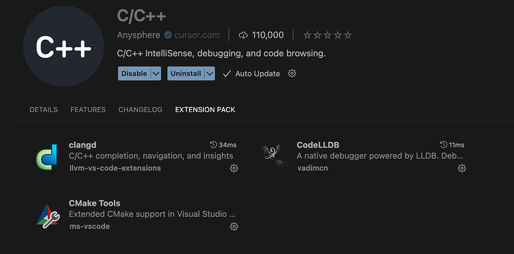 C/C++ extension from Anysphere conflicts with itself - Bug Reports - Cursor - Community Forum