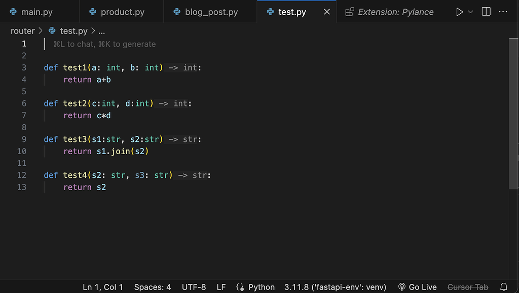 Cursor suggesting type hints for python functions, won't turn off - Bug Reports - Cursor ...