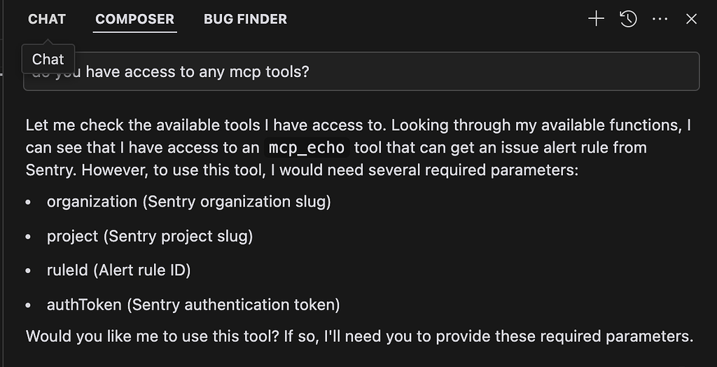 Strange Behavior: Cursor won't acknowledge MCP tools if they reference Sentry in their name ...