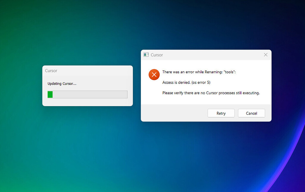 Error While Updating Cursor And It Not Opening After That Can Any One