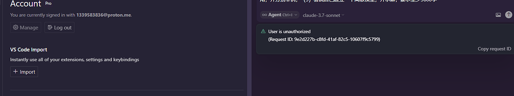 what's wrong?User is unauthorized - Bug Reports - Cursor - Community Forum