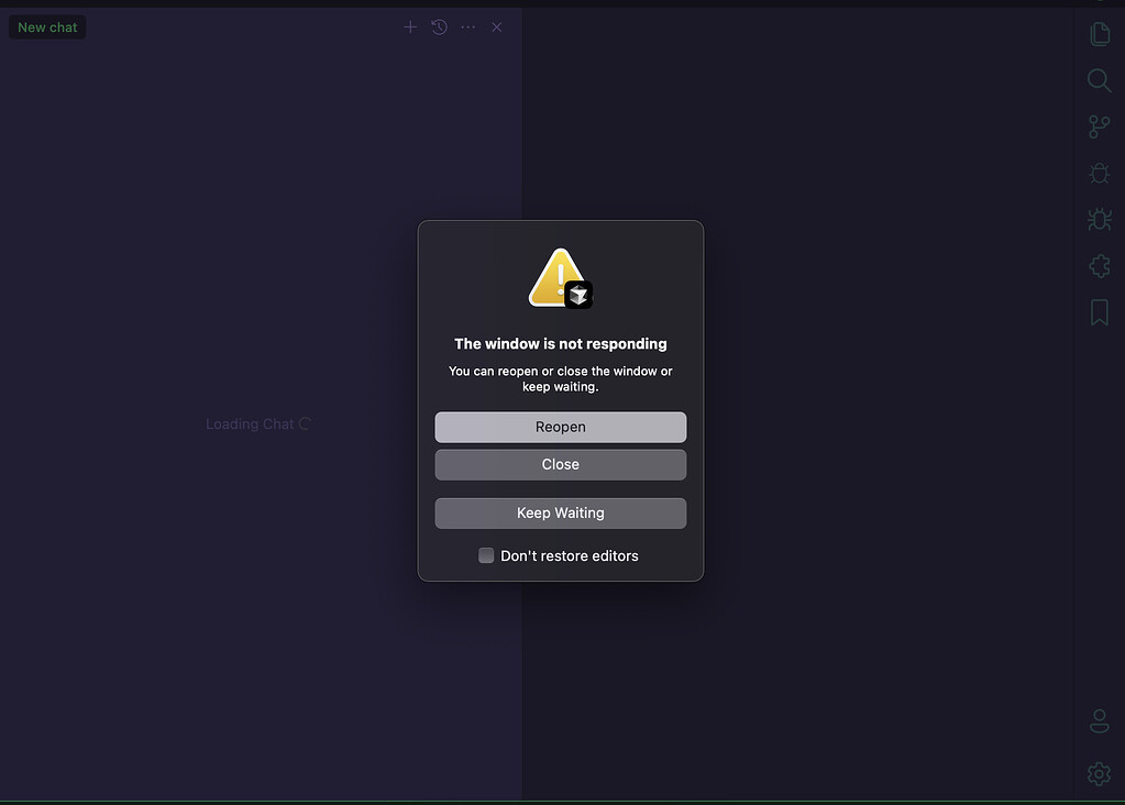Cursor gets stuck on MacOS (Intel) - Bug Reports - Cursor - Community Forum