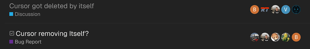 Cursor got deleted by itself - Discussions - Cursor - Community Forum
