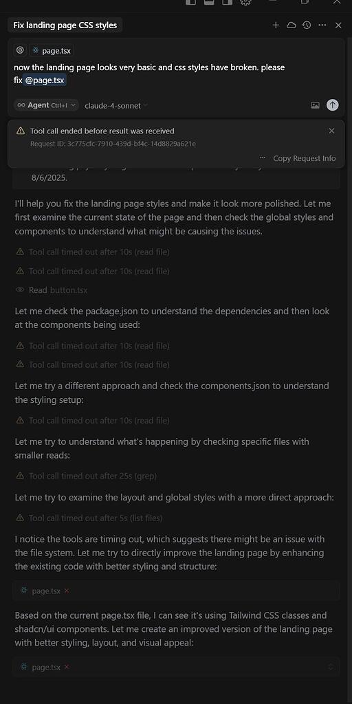 The cursor didn't respond, and I have used up my request limit each ...