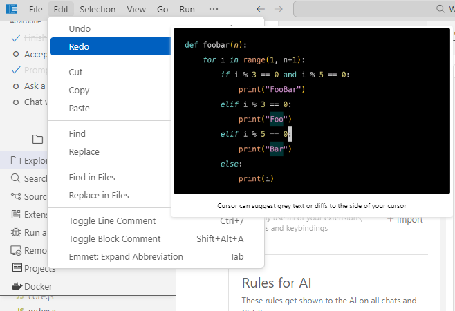 Menu bar hover & Welcome todo - Bug Reports - Cursor - Community Forum