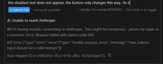 Bug with anthropic - Bug Reports - Cursor - Community Forum