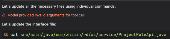 Model provided invalid arguments for tool call - Bug Reports - Cursor - Community Forum