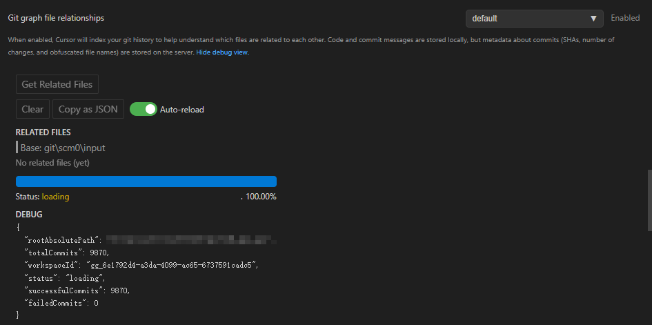 The Git Graph File Relationships Index Cant Complete And Work Bug Reports Cursor