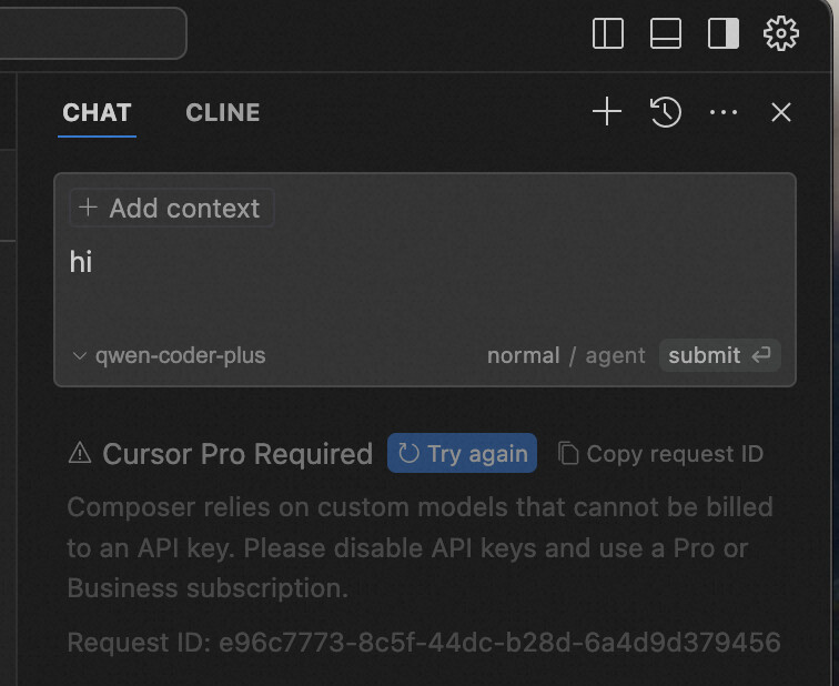 Cursor Pro Required when chat using OpenAI API Key - Bug Reports - Cursor - Community Forum
