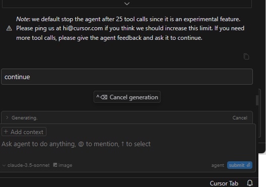 Cannot continue - Discussions - Cursor - Community Forum