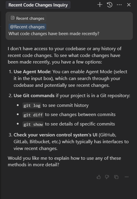 The recent changes feature is broken - Bug Reports - Cursor - Community Forum