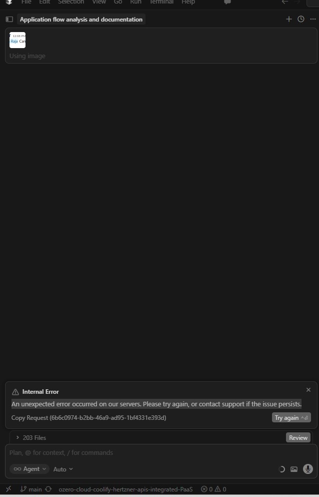 Internal error - An unexpected error occurred on our servers - Bug ...