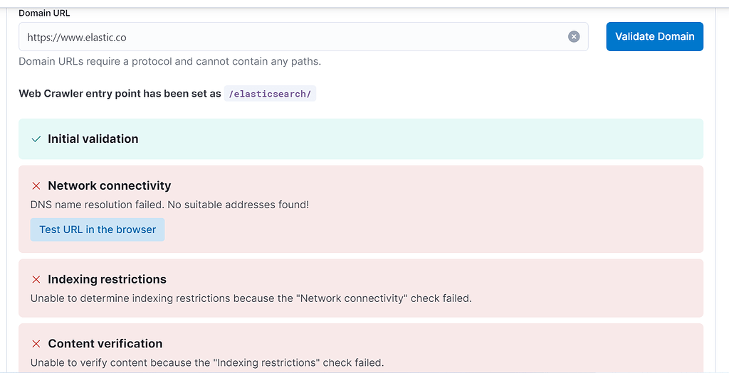 Web crawler DNS name resolution failed while validating domain - Elastic Search - Discuss the ...