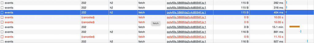 Elastic APM intake/v2/rum/events requests cancelled - APM - Discuss the Elastic Stack