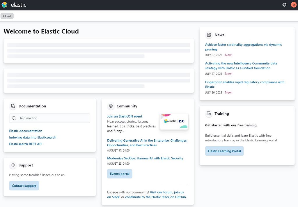 When I signed up for Elastic Cloud and clicked on "Create deployment," after logging in, the ...