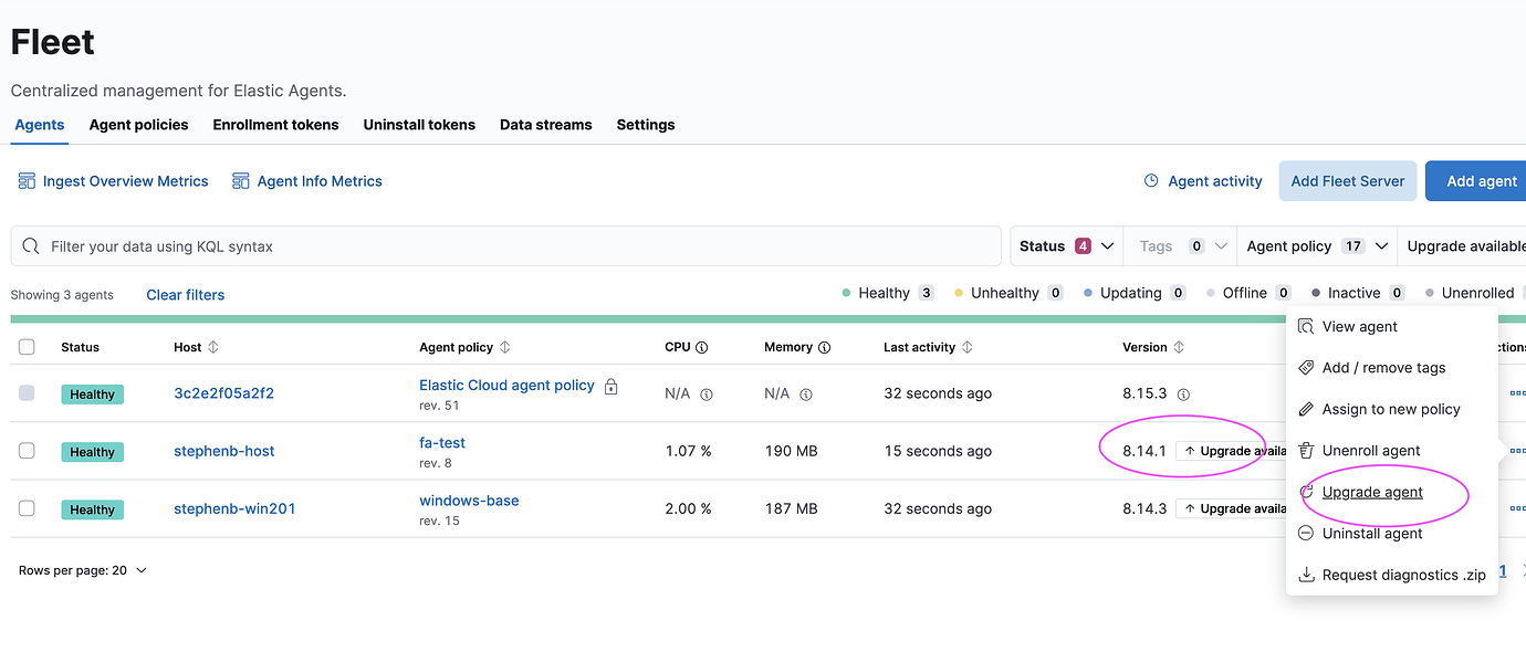 Unable to install new version of agent (fleet managed) - Elastic Agent - Discuss the Elastic Stack