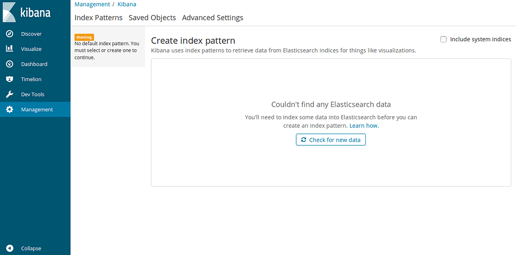 Default index pattern not found in kibana - Kibana - Discuss the Elastic Stack
