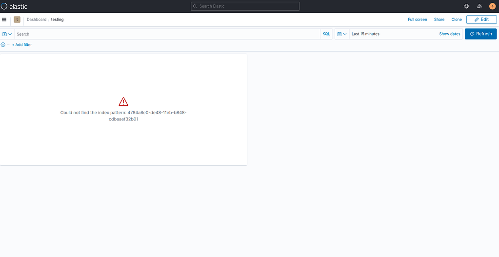 Kibana dashboard having no index pattern issue - Kibana - Discuss the Elastic Stack