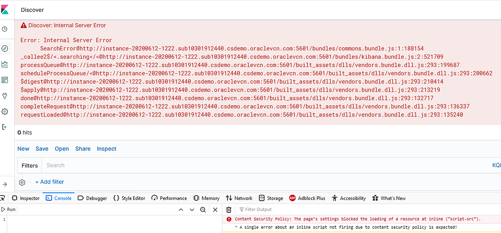 Internal Server Error: SearchError / CSP related? - Kibana - Discuss the Elastic Stack