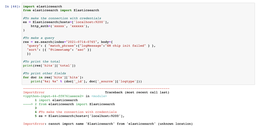 Cannot import name 'Elasticsearch' from 'elasticsearch' (unknown location) - Elasticsearch ...