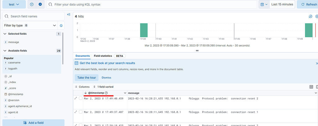 Is @timestamp in kibana from filebeat or logstash? - Kibana - Discuss ... Is @timestamp in kibana from filebeat or logstash? - Kibana - Discuss ...