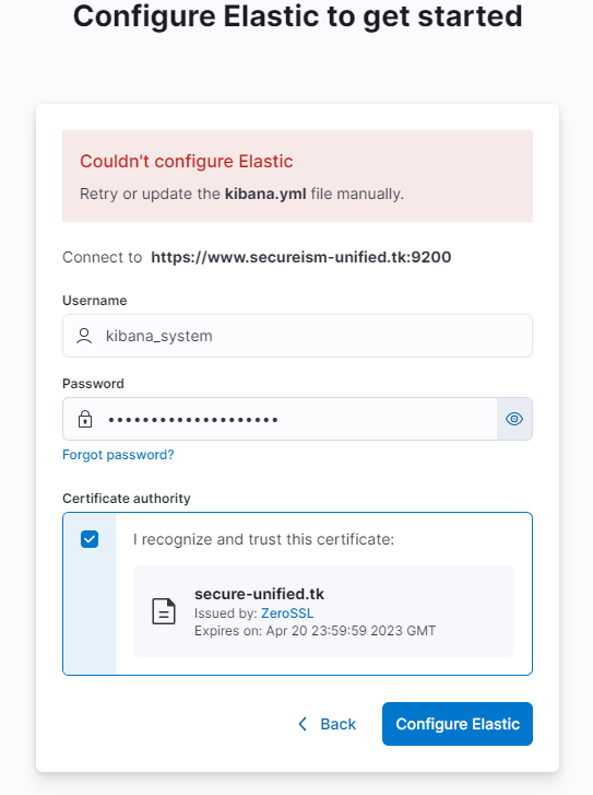 Elasticsearch And Kibana Zero Ssl Certificate Issue Kibana Discuss