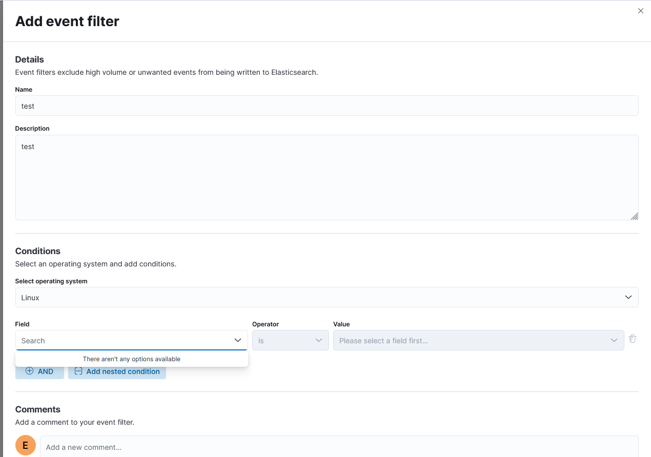 Unable to add event filter exception - Kibana - Discuss the Elastic Stack