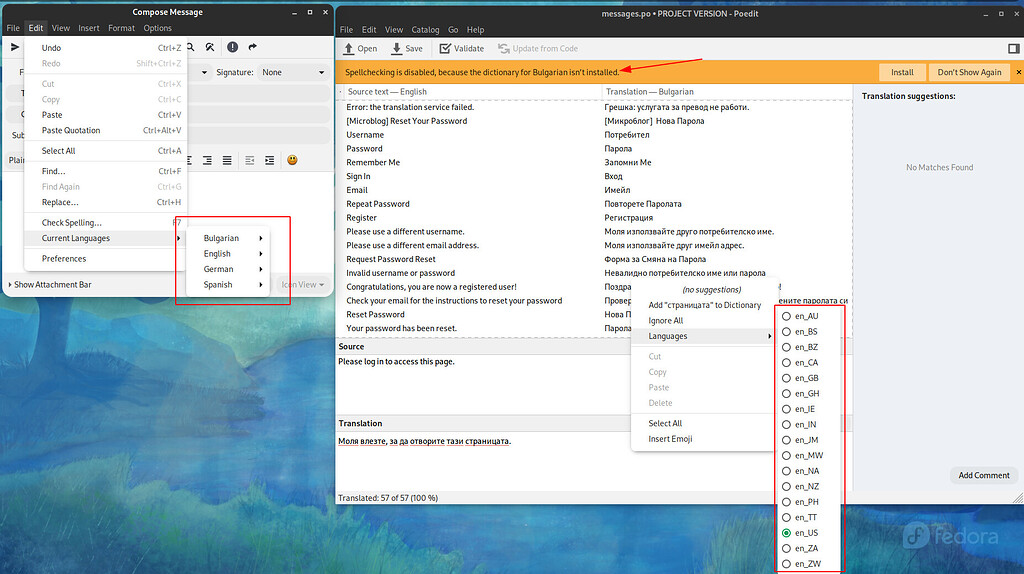 New hunspell dictionaries I install do not appear in apps - Fedora ...