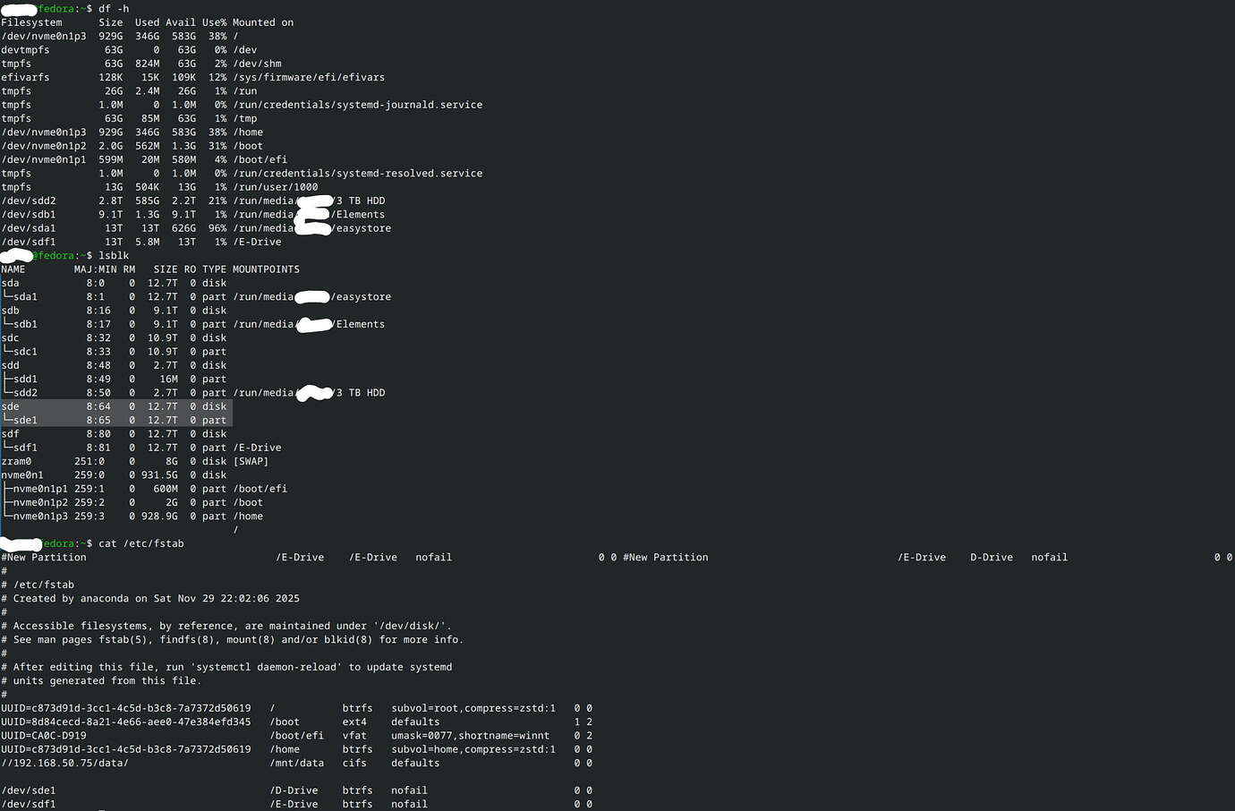 Mounted an internal HDD as root, but I don't have a root user on my PC ...
