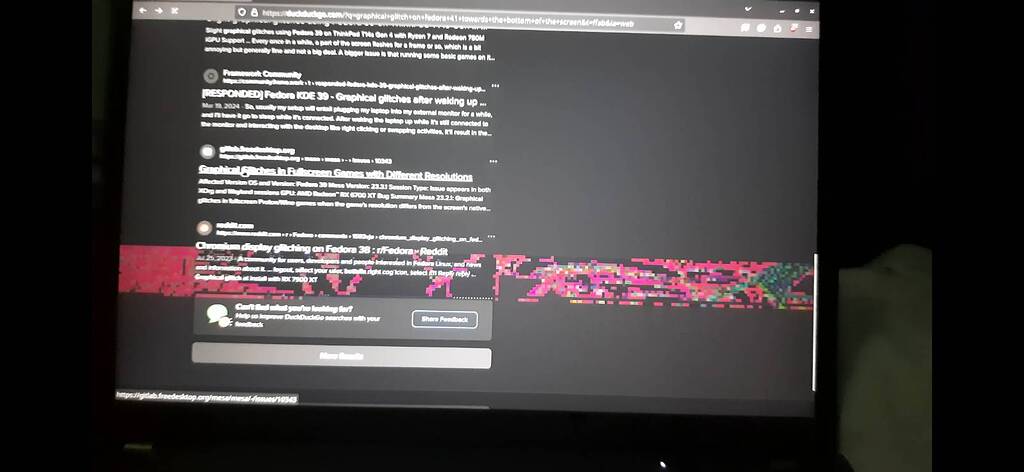 Random screen glitches in fedora 41 with amd - Fedora Discussion