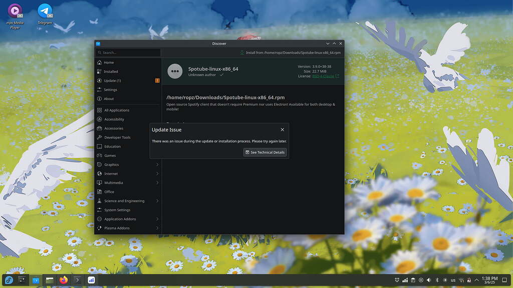 I cant install the Spotube rpm package - Fedora Discussion