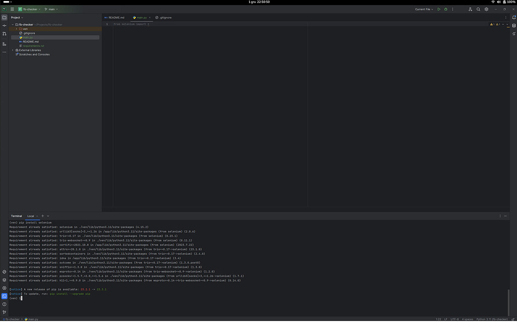 New to Linux problem with virtual env in Pycharm / Python - Fedora Discussion