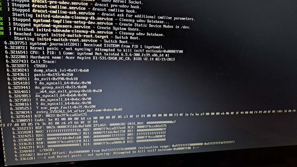 Kernel panic after loss of power - Fedora Discussion